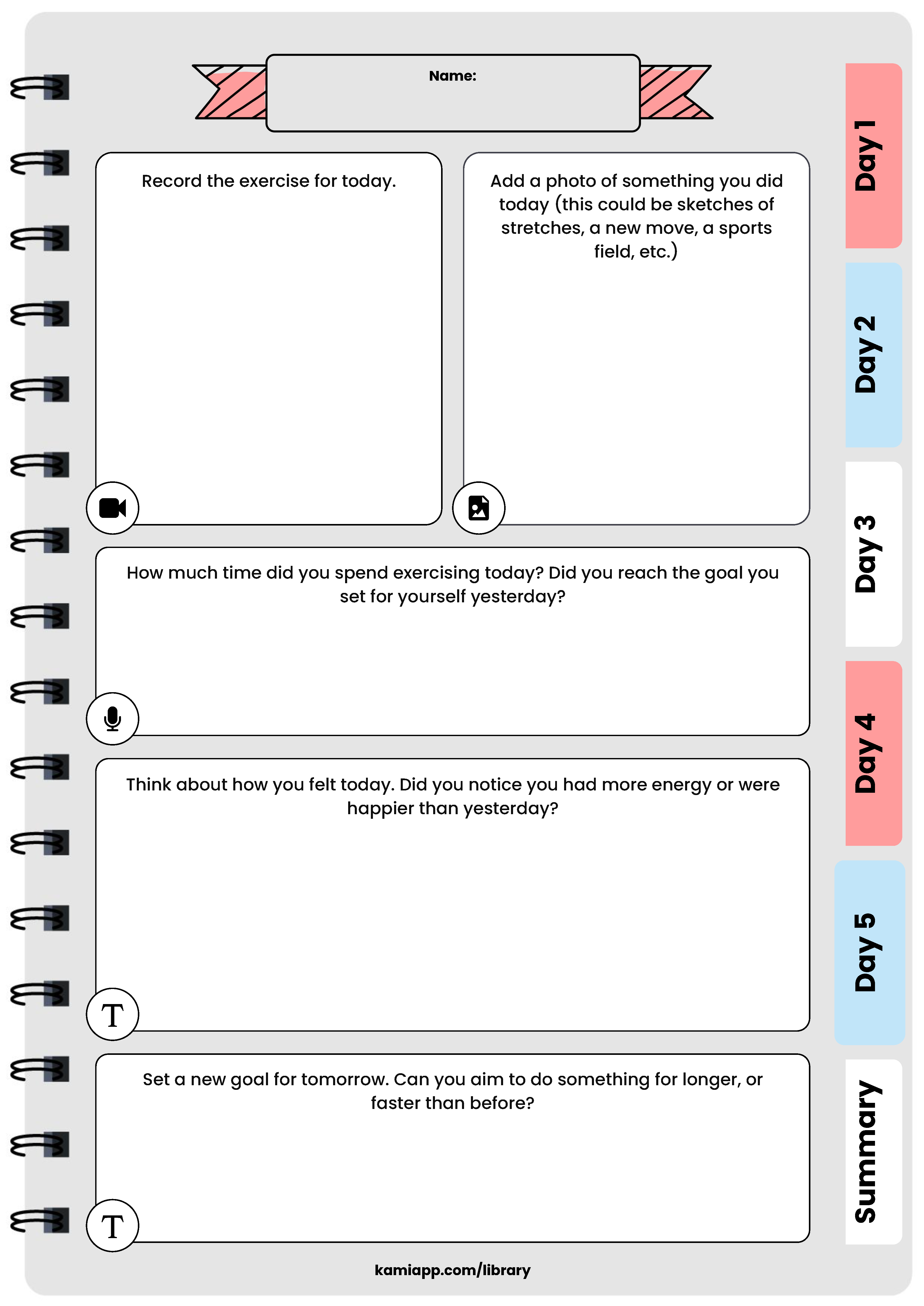 Reflective Physical Activity Journal (Primary) for Teachers | Perfect ...