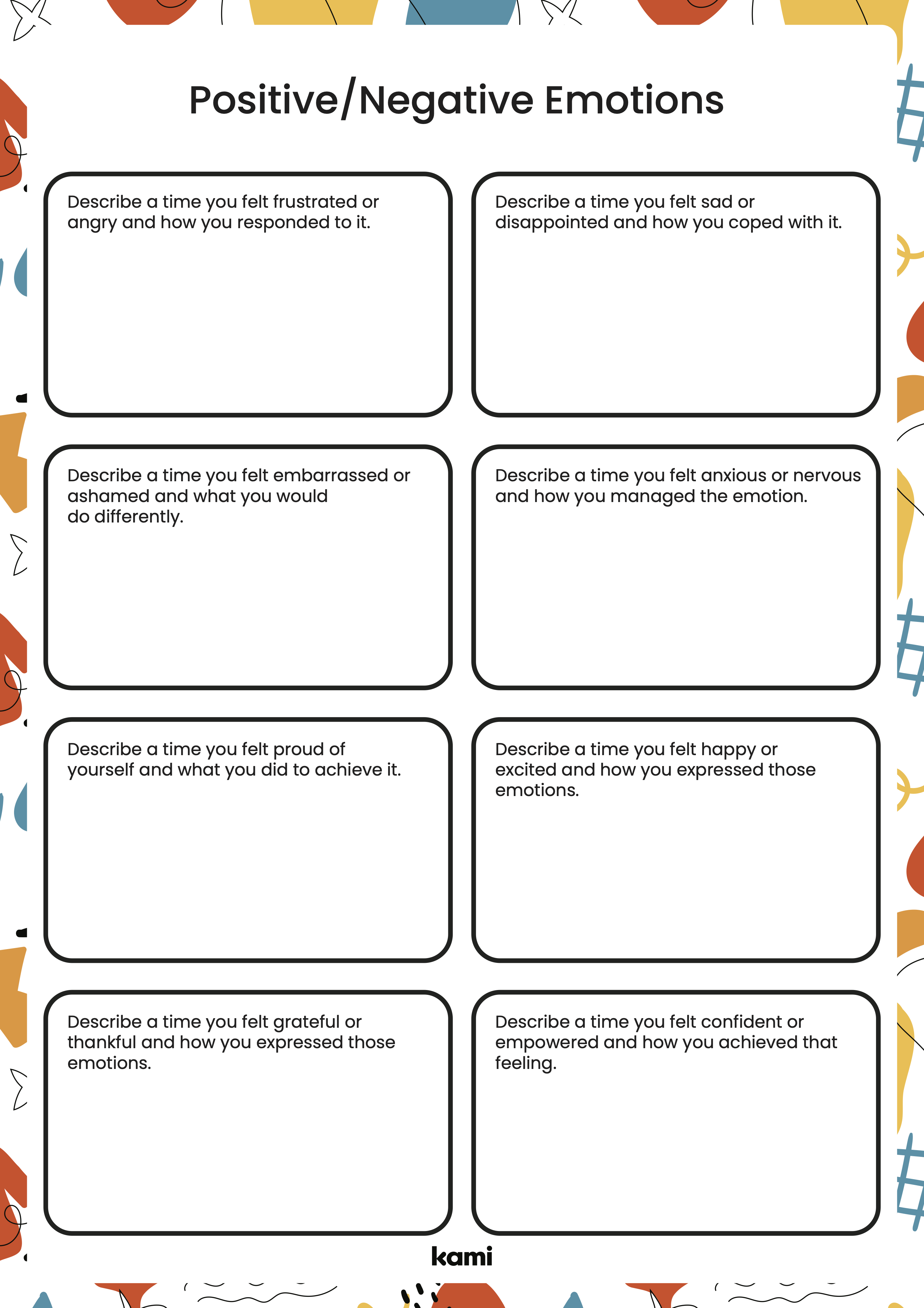 Positive/Negative Emotions Worksheet | Colorful for Teachers | Perfect ... Positive/Negative Emotions Worksheet | Colorful for Teachers | Perfect ...