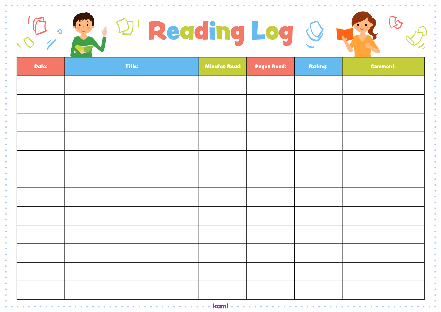 Reading Log | Landscape for Teachers | Perfect for grades 1st, 2nd, 3rd ...