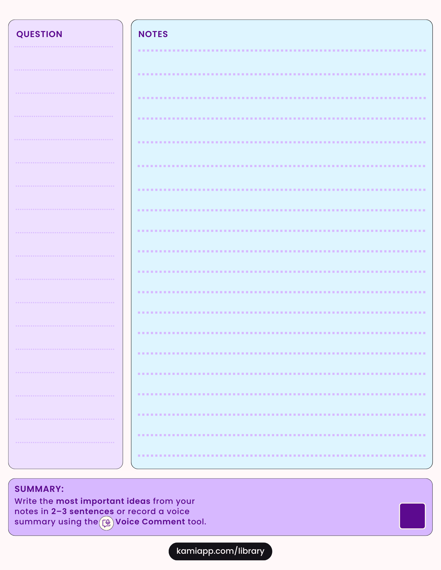 Cornell Notes | Three Sections Dotted Lines for Teachers | Perfect for ...