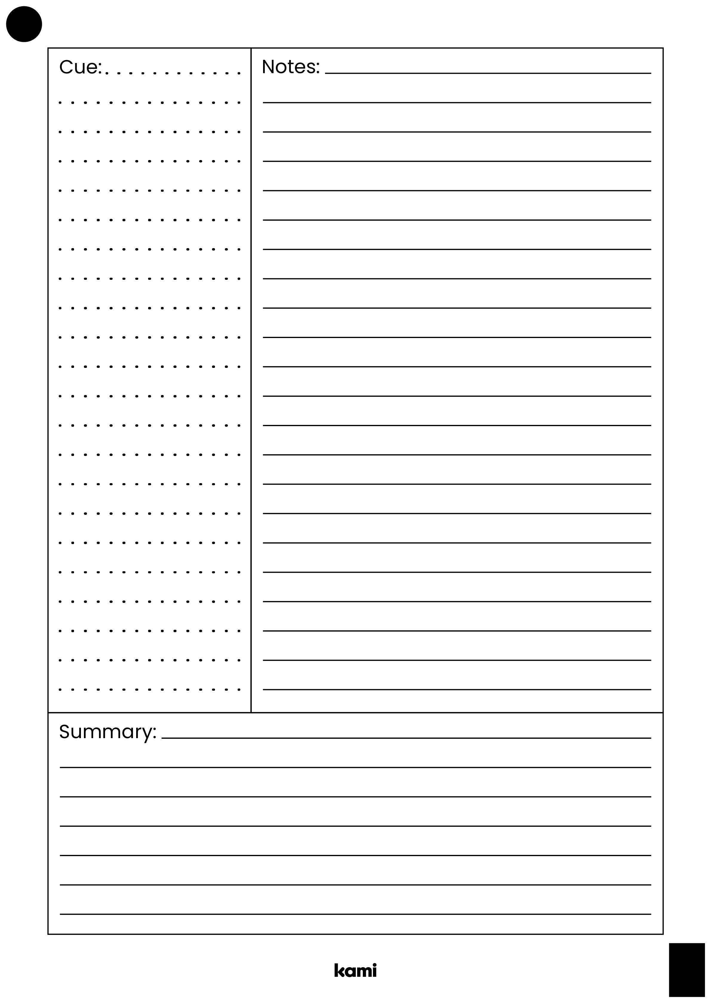 Cornell Notes | Three Sections Dotted Lines for Teachers | Perfect for ...