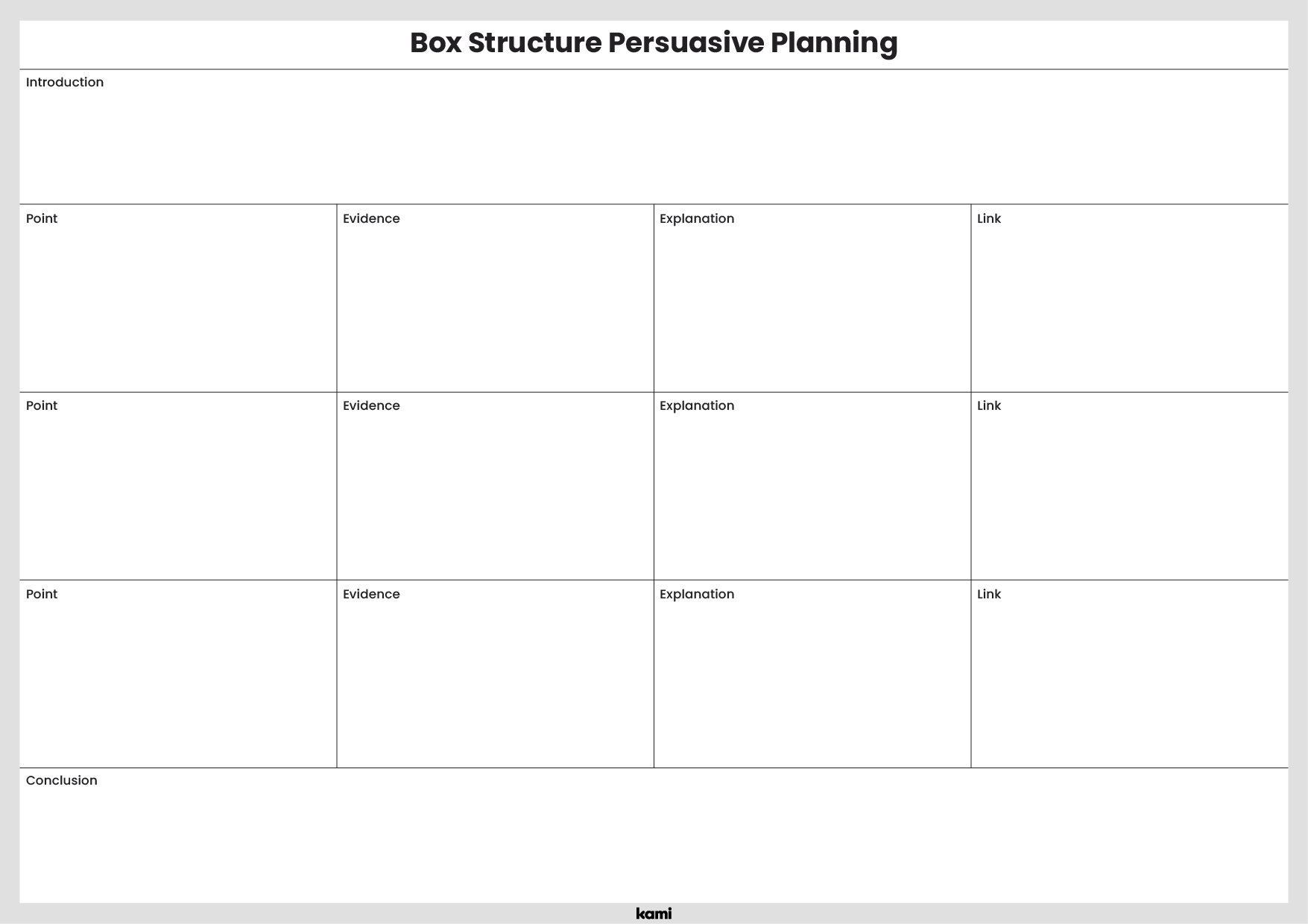 Box Structure Persuasive Planning | Landscape for Teachers | Perfect ...