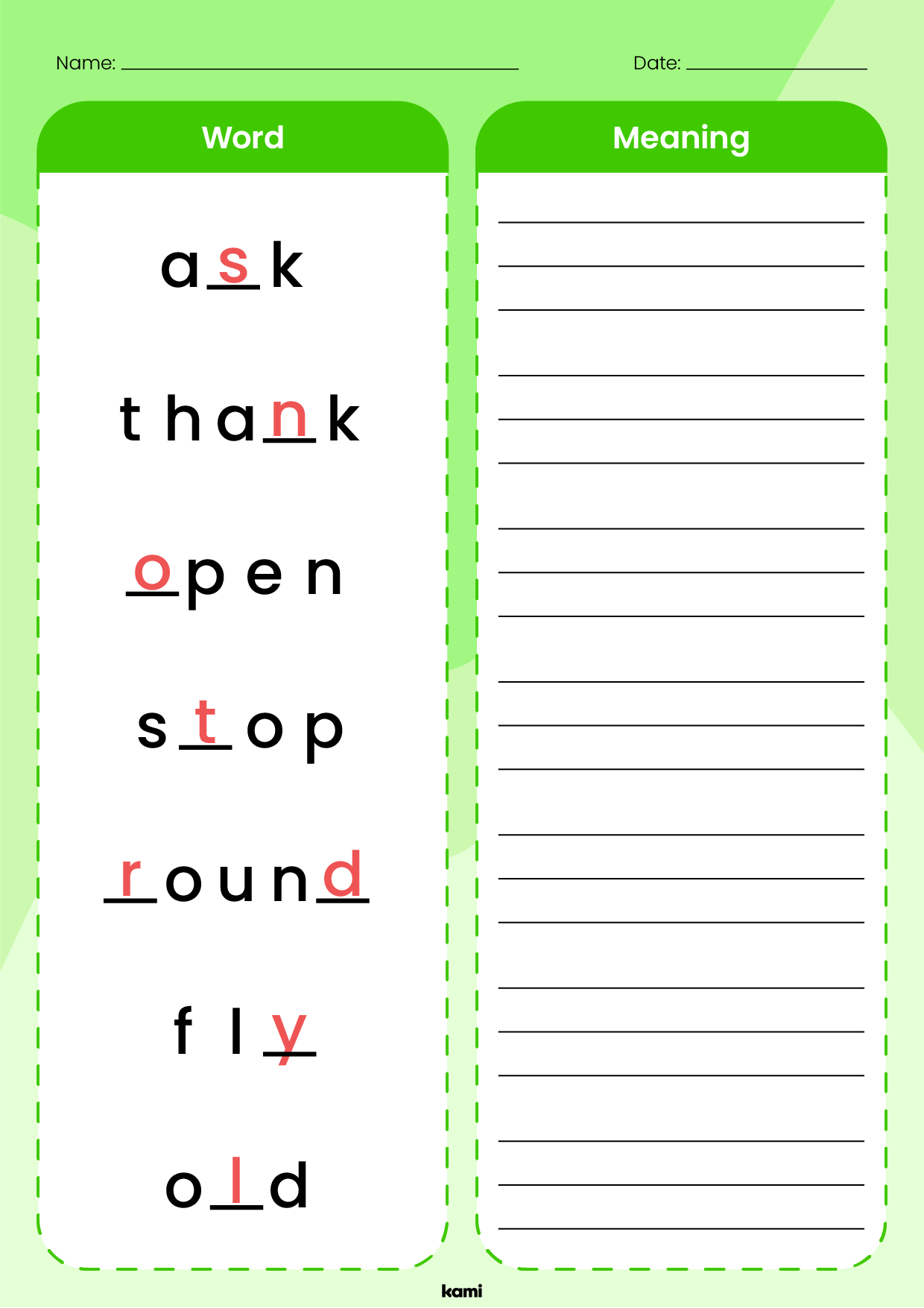 Dolch Words Worksheet | Answer Key for Teachers | Perfect for grades ...