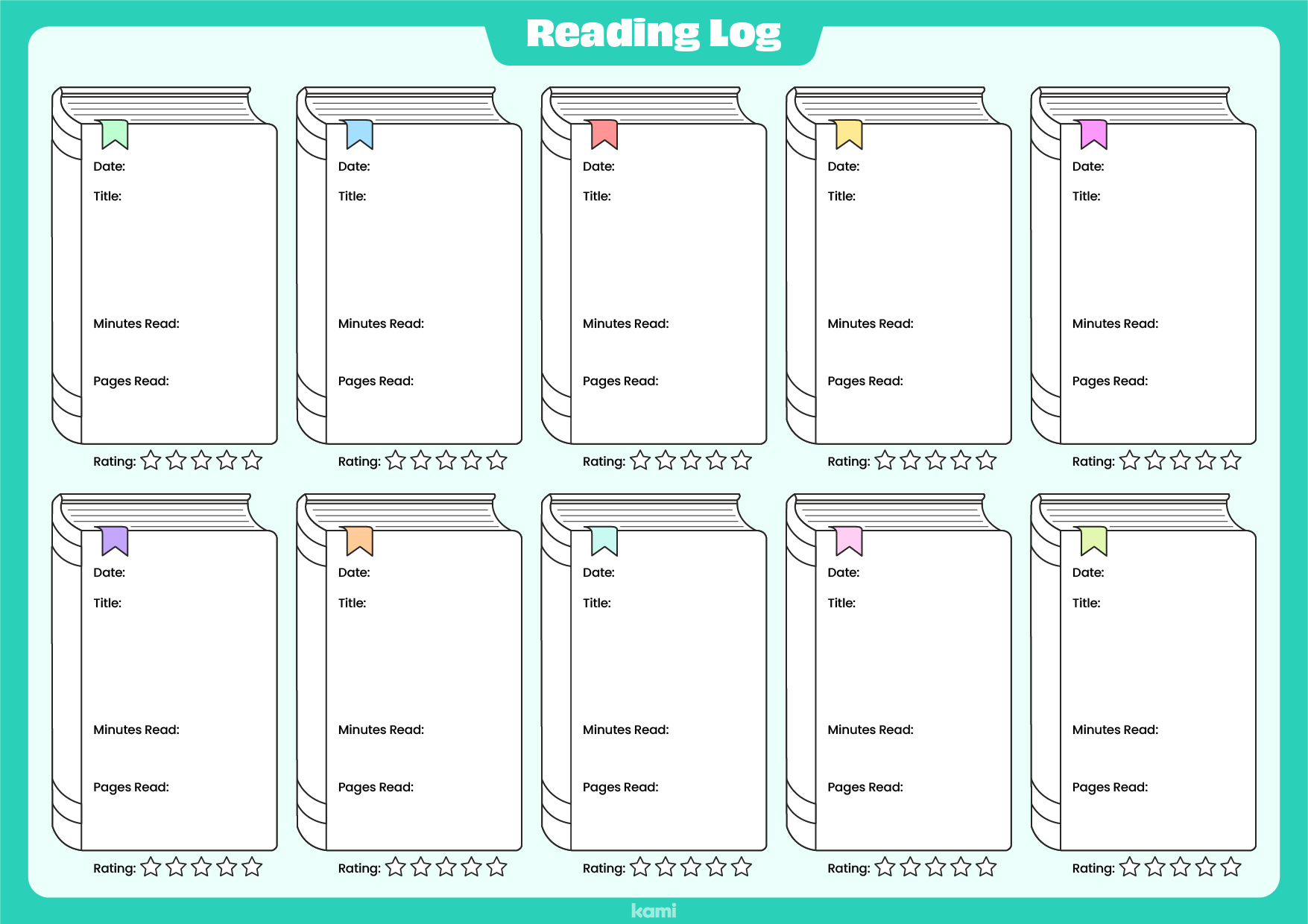 Reading Log | Books Landscape for Teachers | Perfect for grades 1st ...