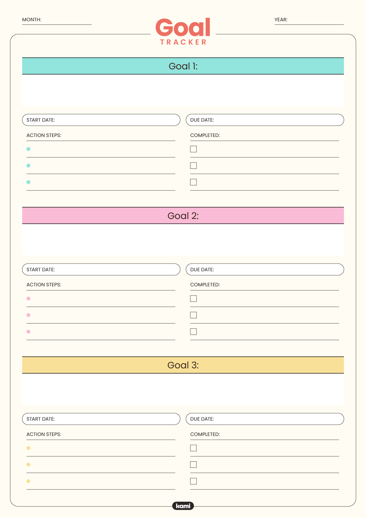Goal Tracker | Light Colored Theme for Teachers | Perfect for grades ...