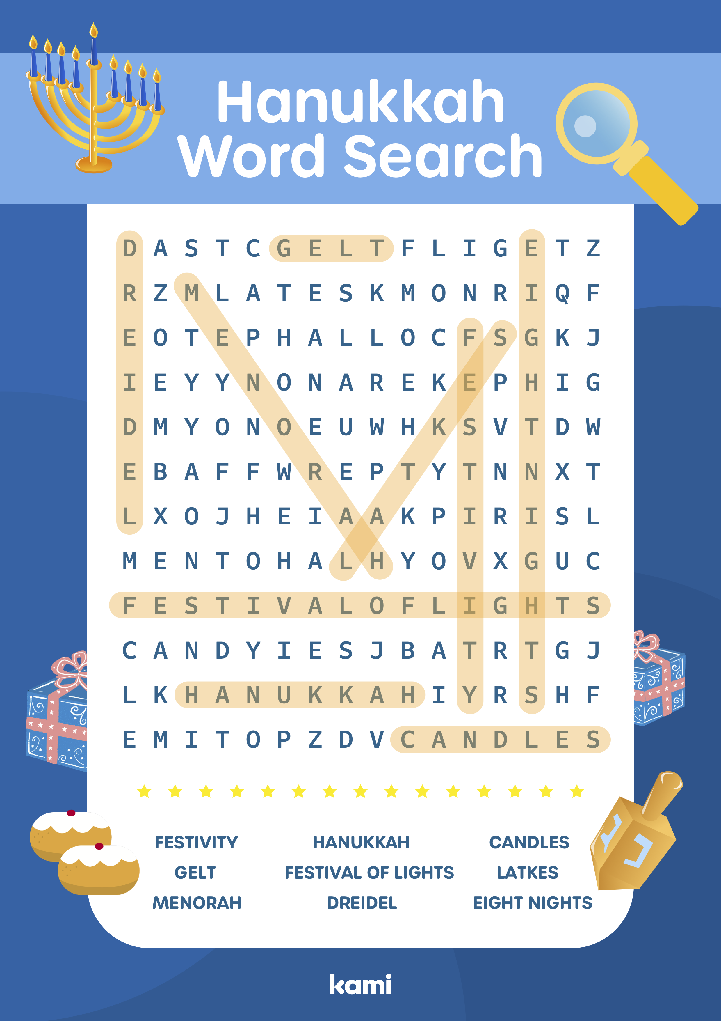 Hanukkah Word Search | Answer Key for Teachers | Perfect for grades 2nd ...