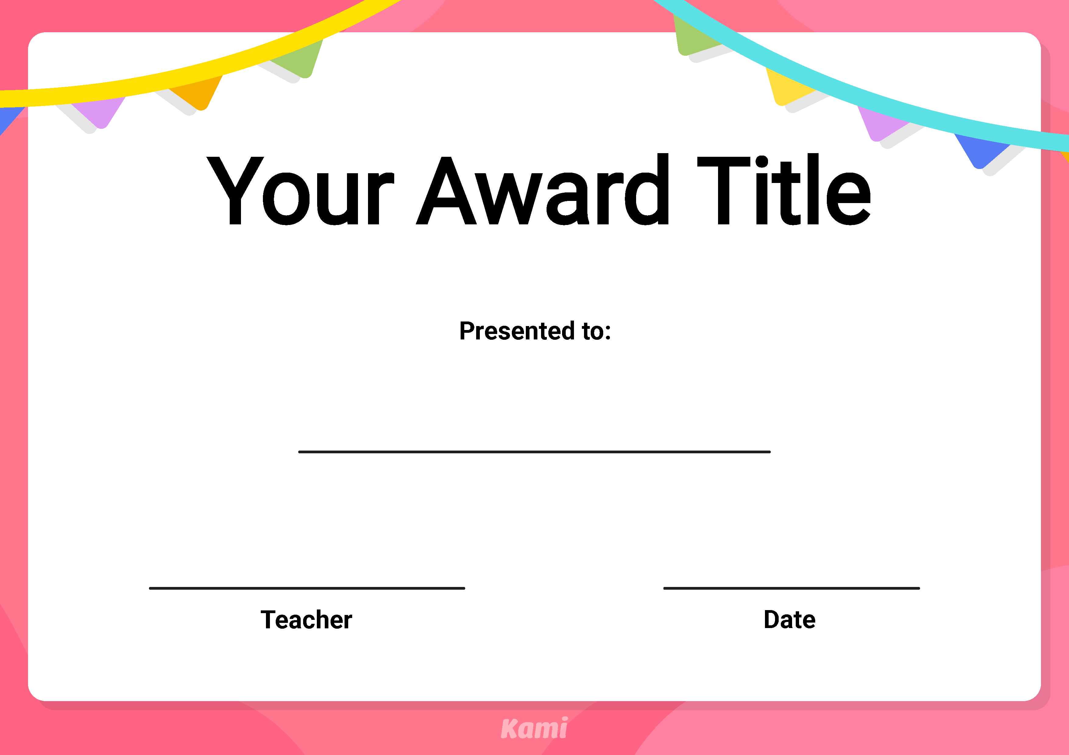 Class Awards | Pink Bunting for Teachers | Perfect for grades 1st, 2nd ...