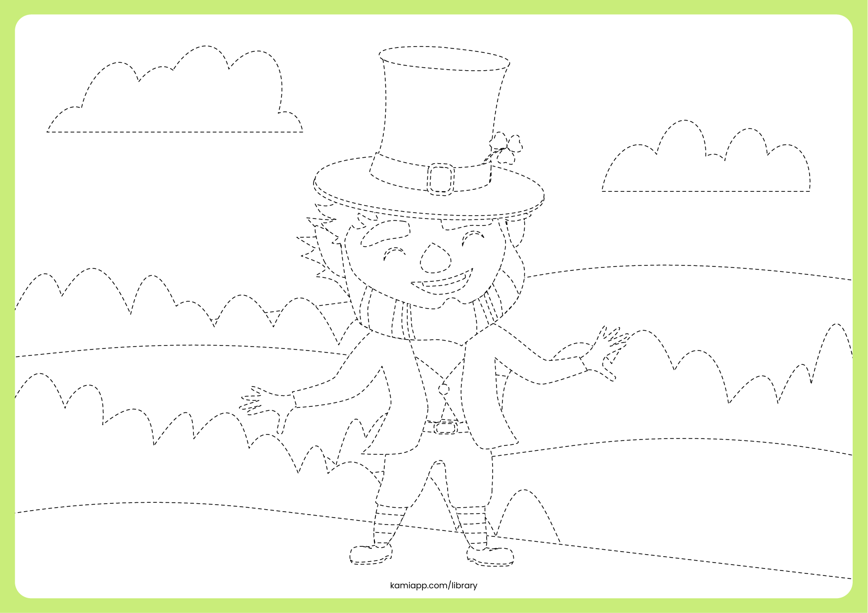Leprechaun Tracing Sheet | Kami Library