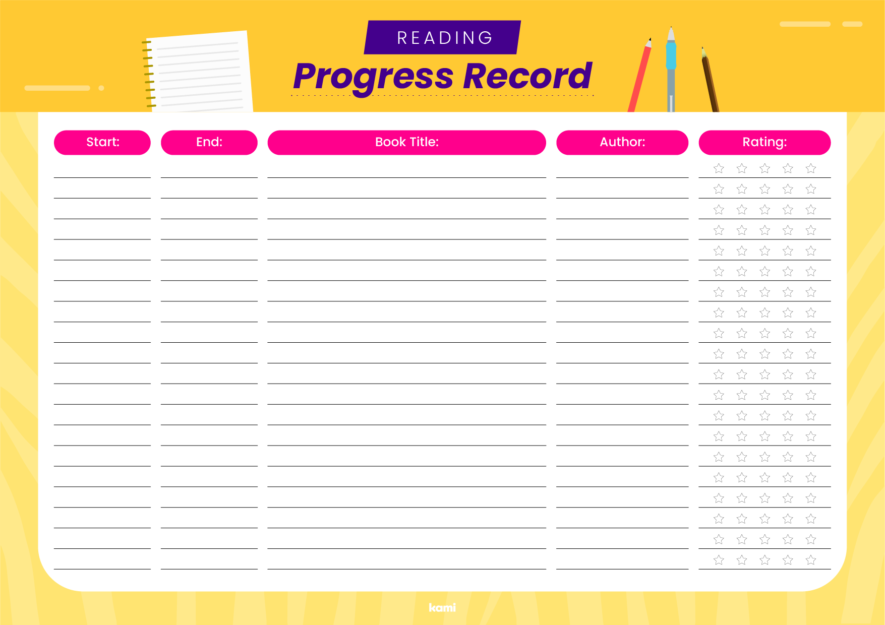 Reading Progress Record | Landscape for Teachers | Perfect for grades ... Reading Progress Record | Landscape for Teachers | Perfect for grades ...