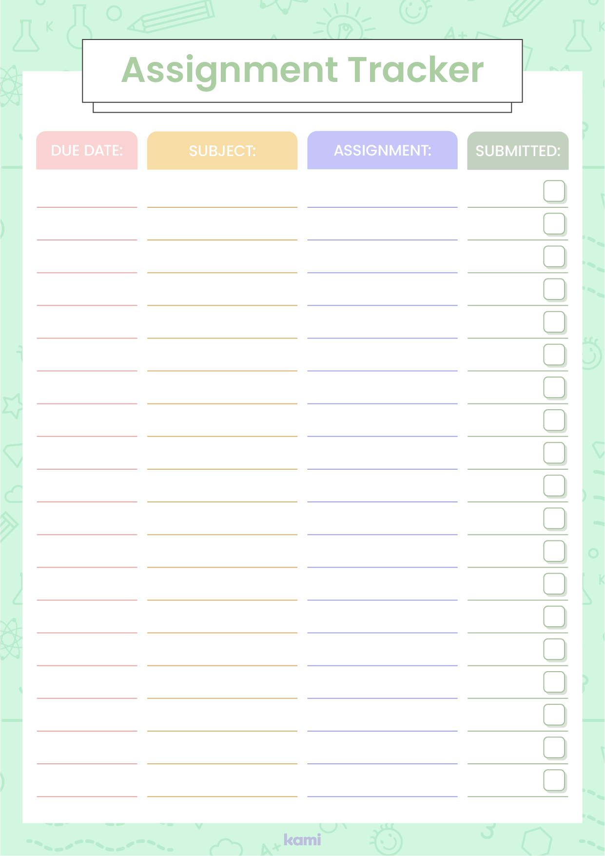 Assignment Tracker | Kami Library