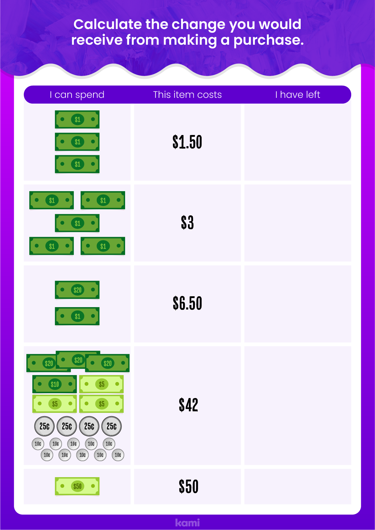 Making Change Worksheet for Teachers | Perfect for grades 1st, 2nd, 3rd ...
