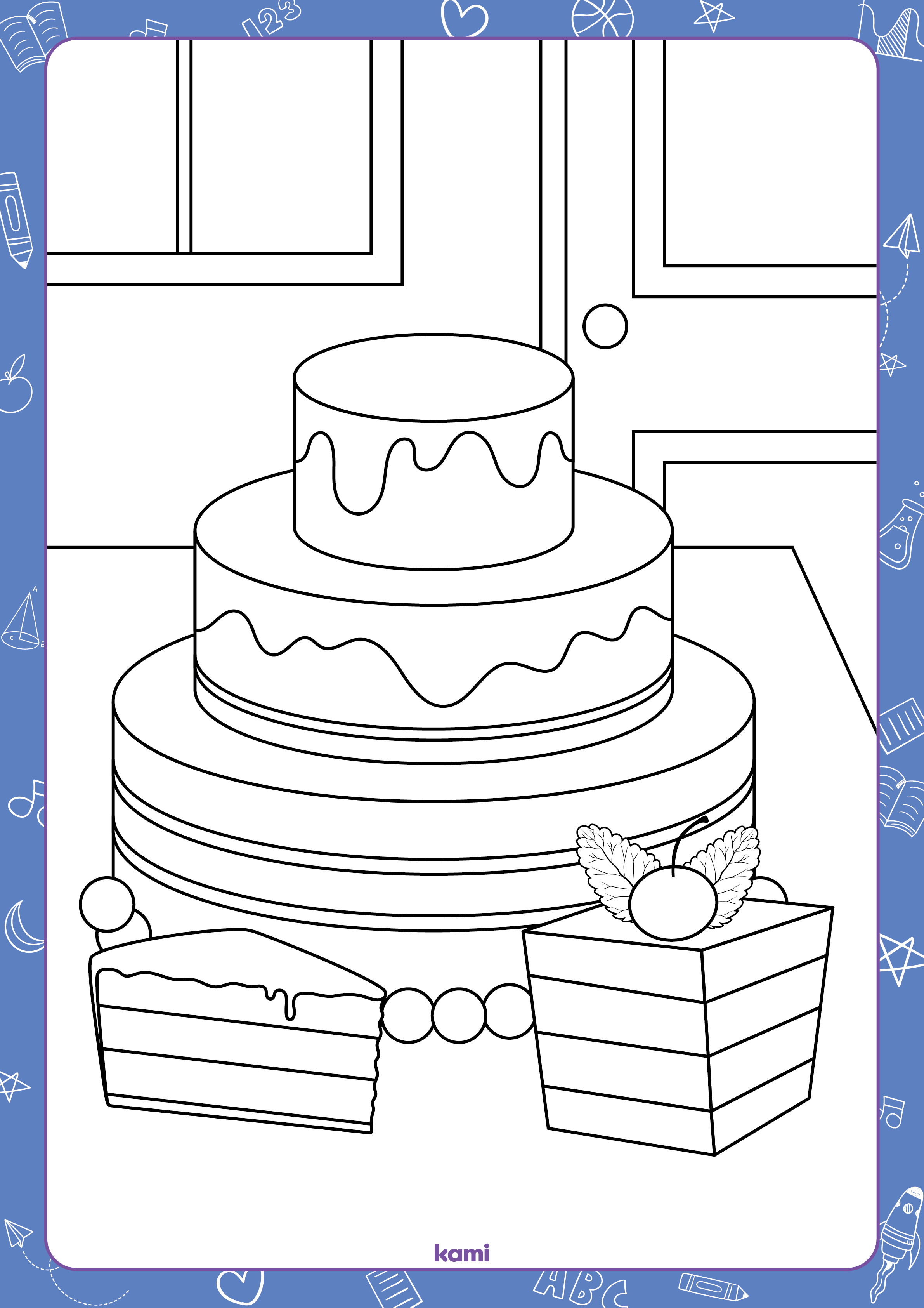 Cake Coloring Sheet for Teachers | Perfect for grades 1st, 2nd, 3rd, K ...