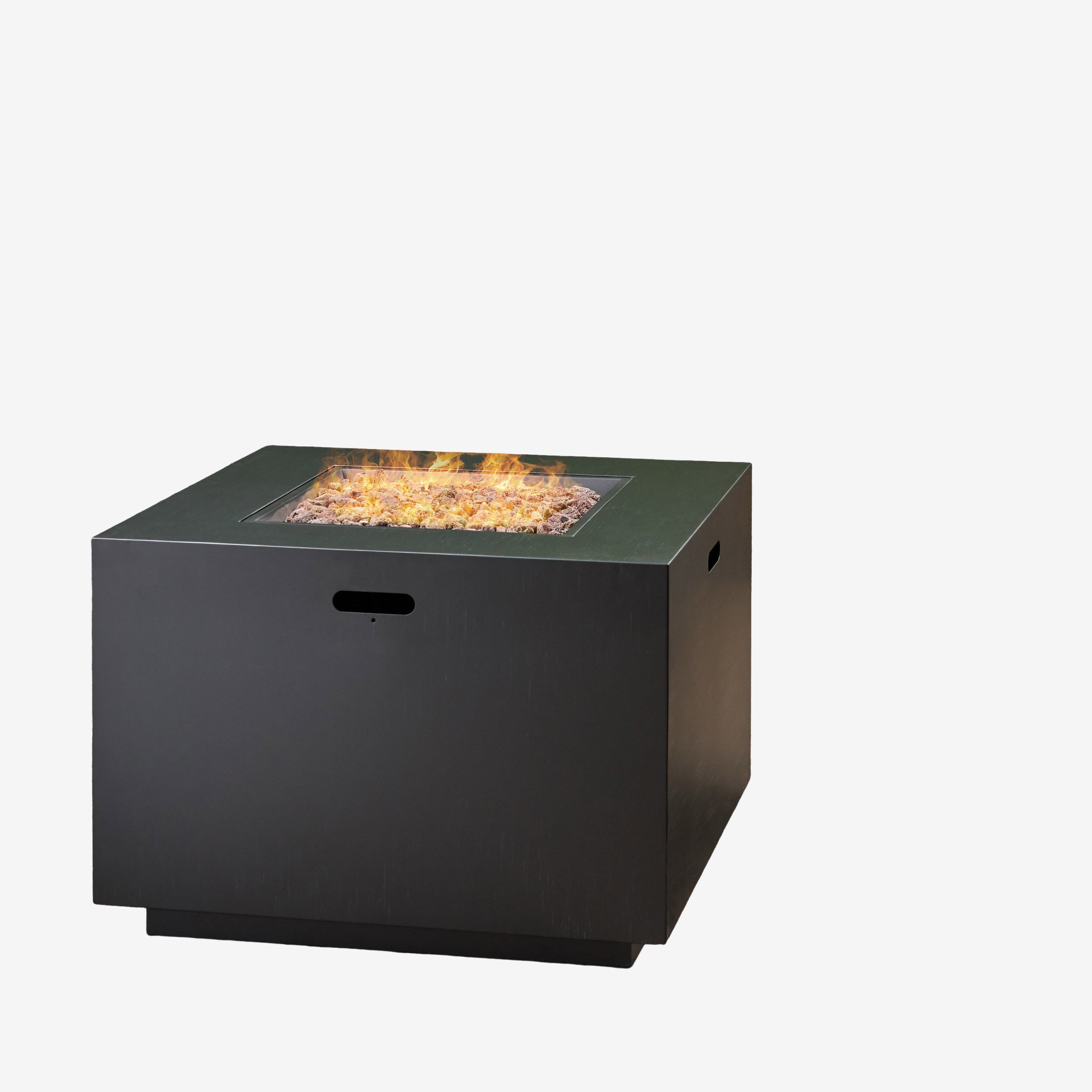 Outdoor Patio Propane Fire Pit 24'' H x 31'' W Square Iron Gas-burning ...