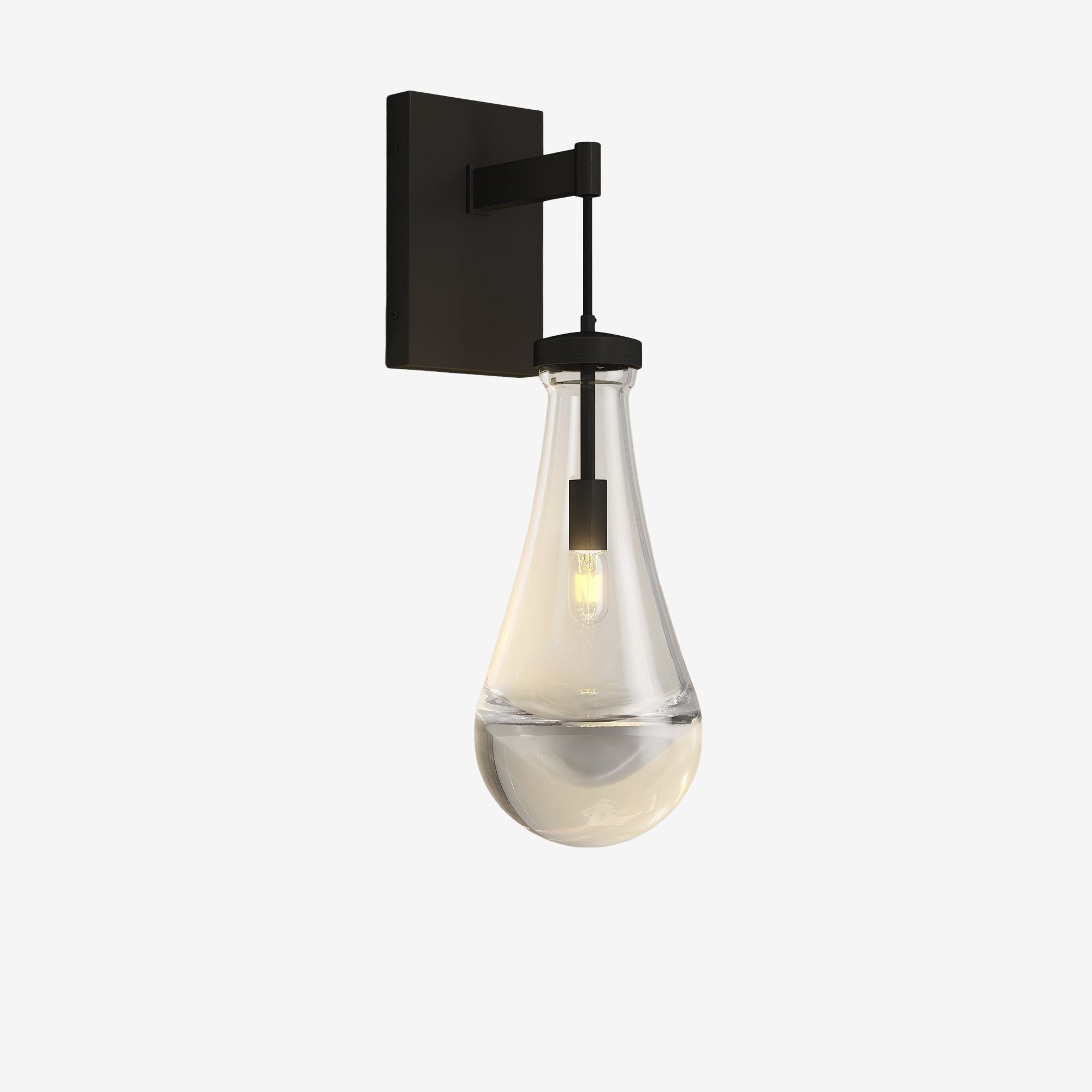 Modern Wall Sconce with Raindrop Glass Shade, Dimmable LED E12 Bulb for ...
