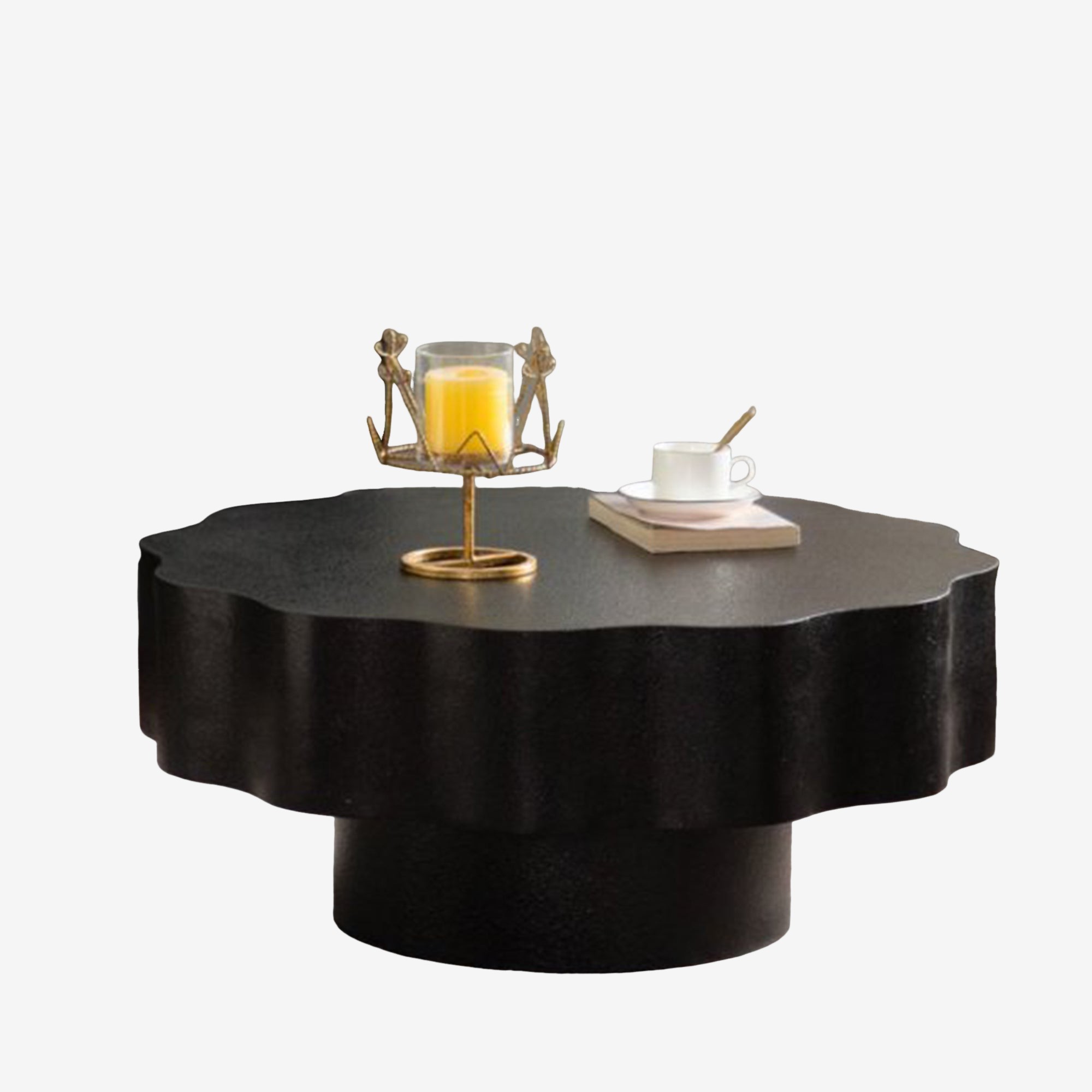 Scalloped Coffee Table: Unique Wave-Edge Shape, Elegant Focal Piece for ...
