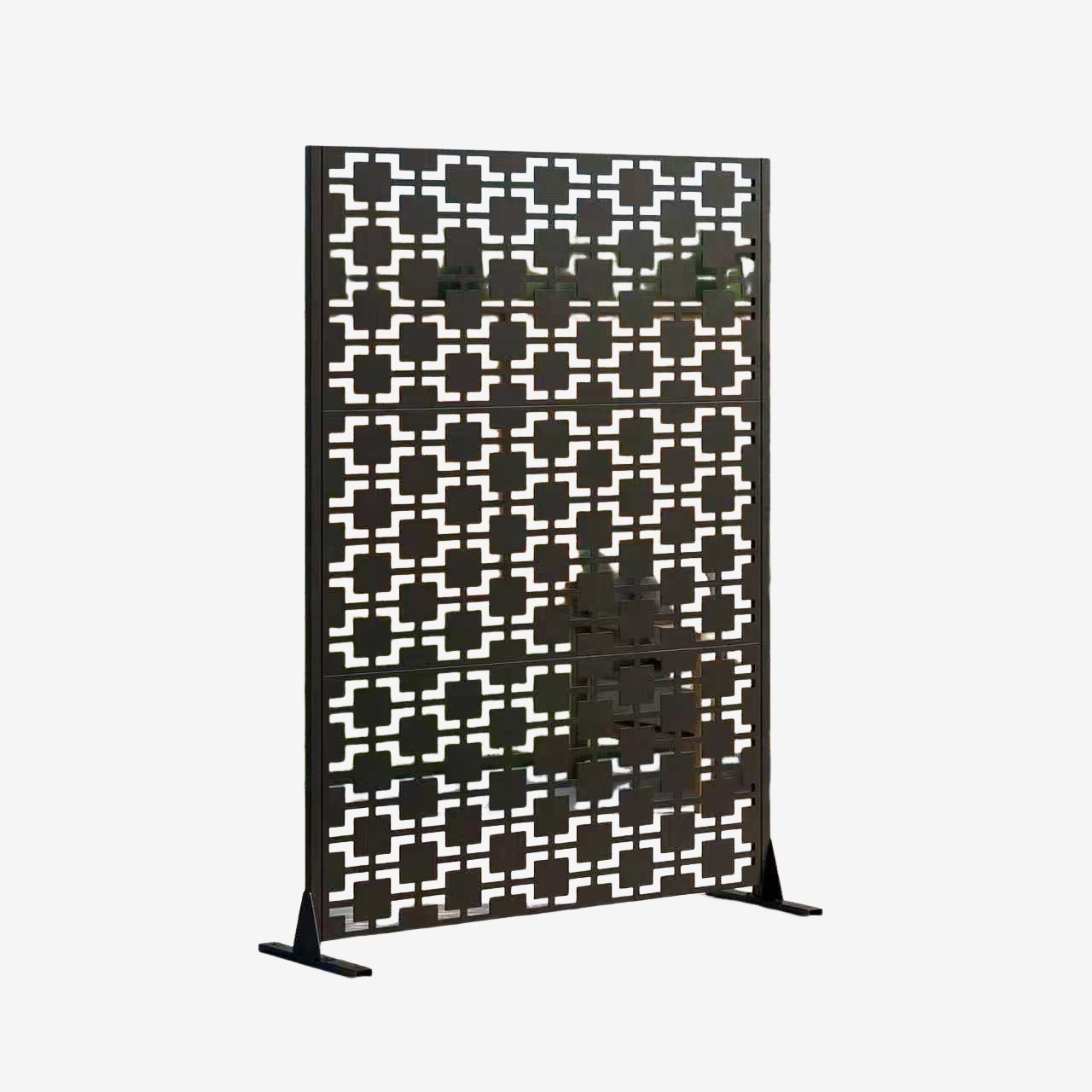 Metal Privacy Screen for Outdoor Freestanding, Decorative Metal Fence ...