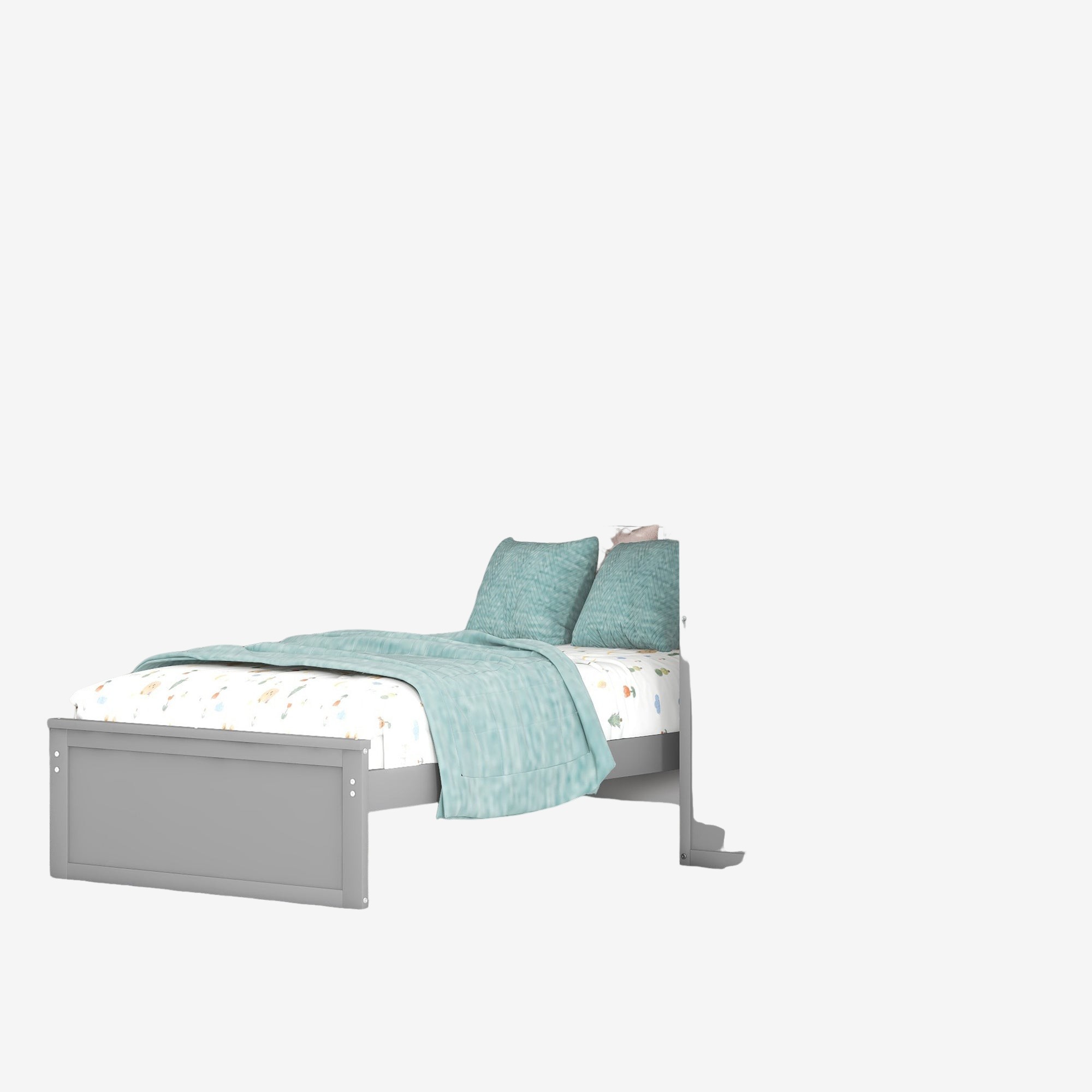 Twin size Loft Bed with a Stand-alone bed, Shelves, Desk, and Wardrobe ...