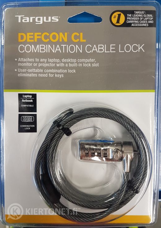 Targus DEFCON CL 2.1m kaapelilukko 10kpl kannettavan tietokoneen ...