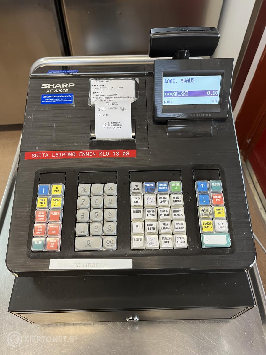 Sharp XE-A207B kassakone – Kiertonet.fi