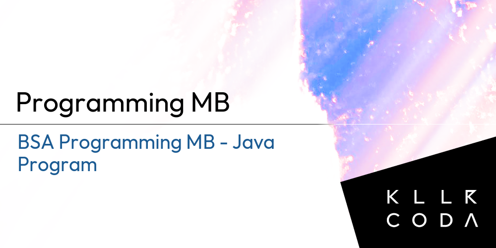 BSA Programming MB - Java Program | Programming MB | Killercoda