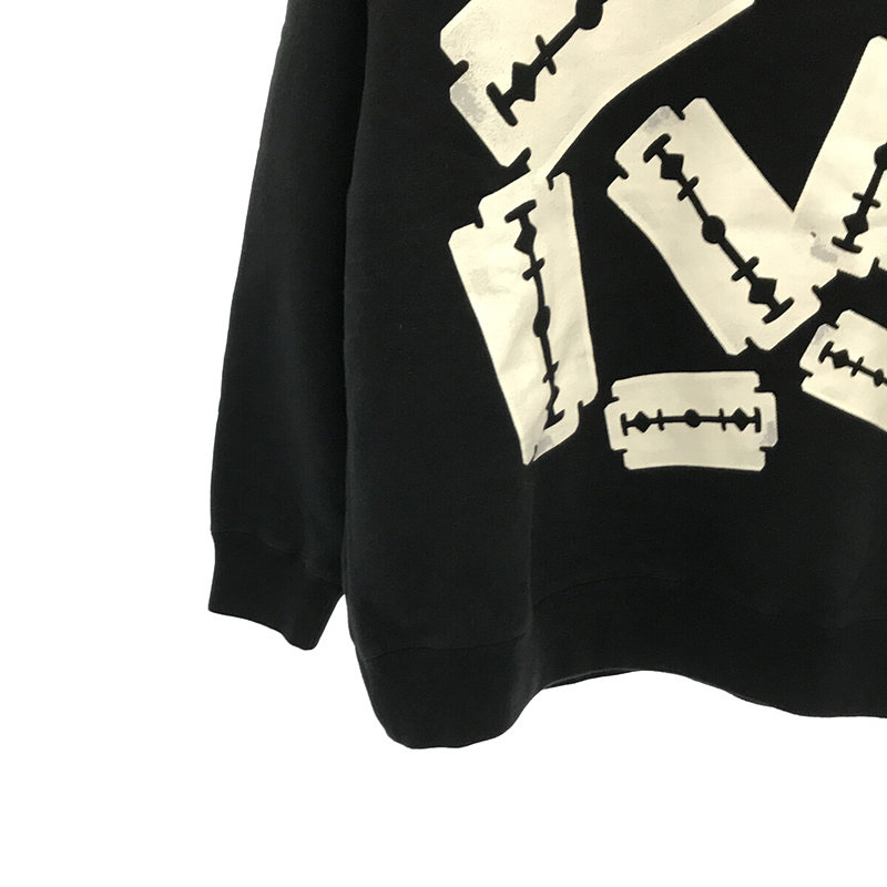 BIG SWEAT RAZOR 蜘蛛巣城 カミソリ 剃刀 ロゴ プリント ビッグ BIG SWEAT RAZOR 蜘蛛巣城 カミソリ 剃刀 ロゴ プリント ビッグ