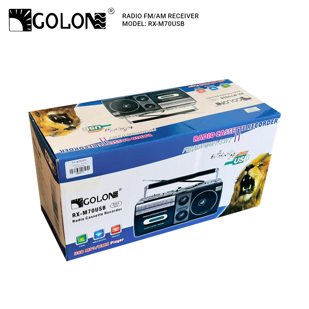 KM Lighting - Product - GOLON AM/FM Radio with Bluetooth & USB (RX-M70USB)