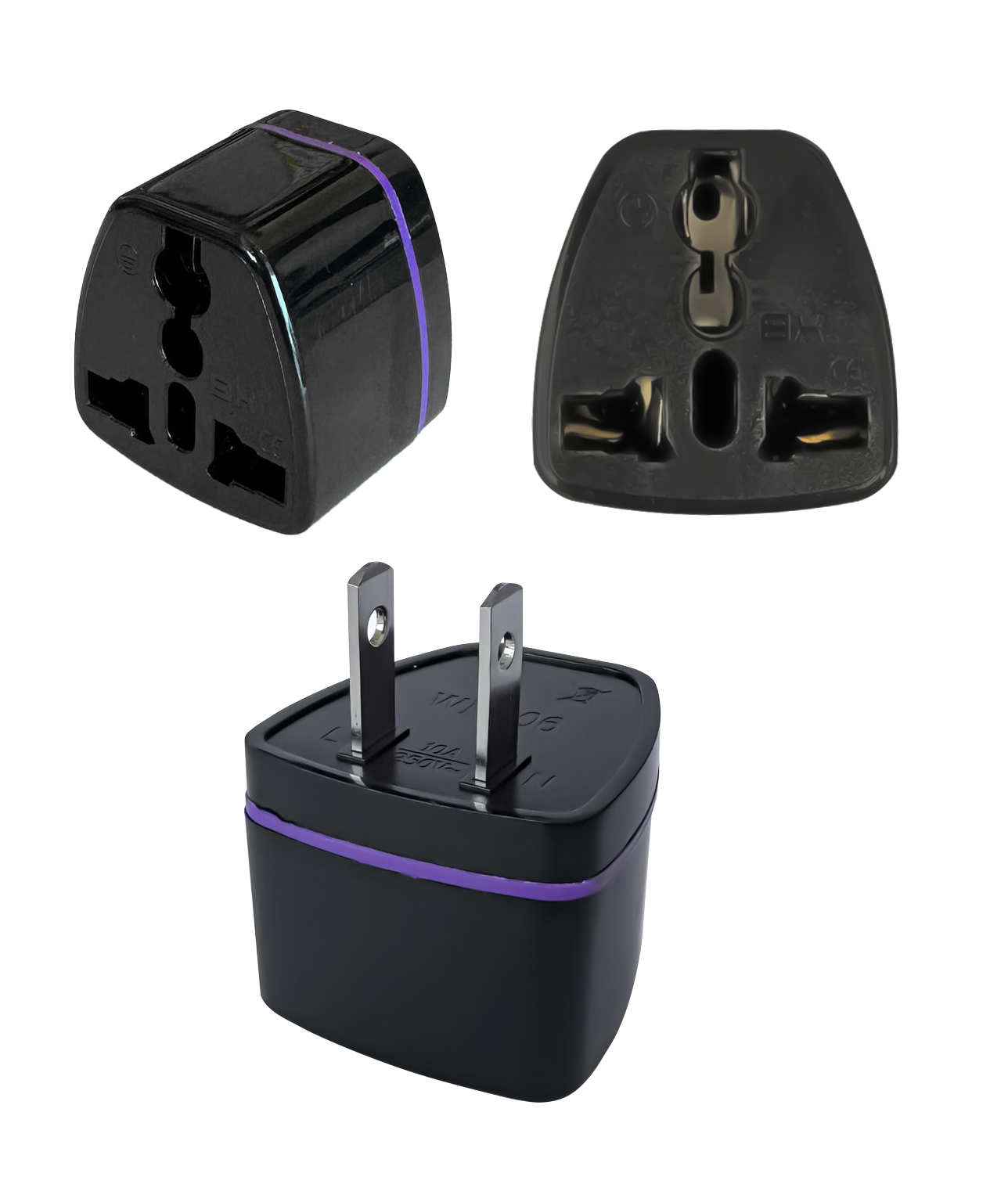 KM Lighting - Multi Travel Adaptor Flat 2-Pin (Type-A)