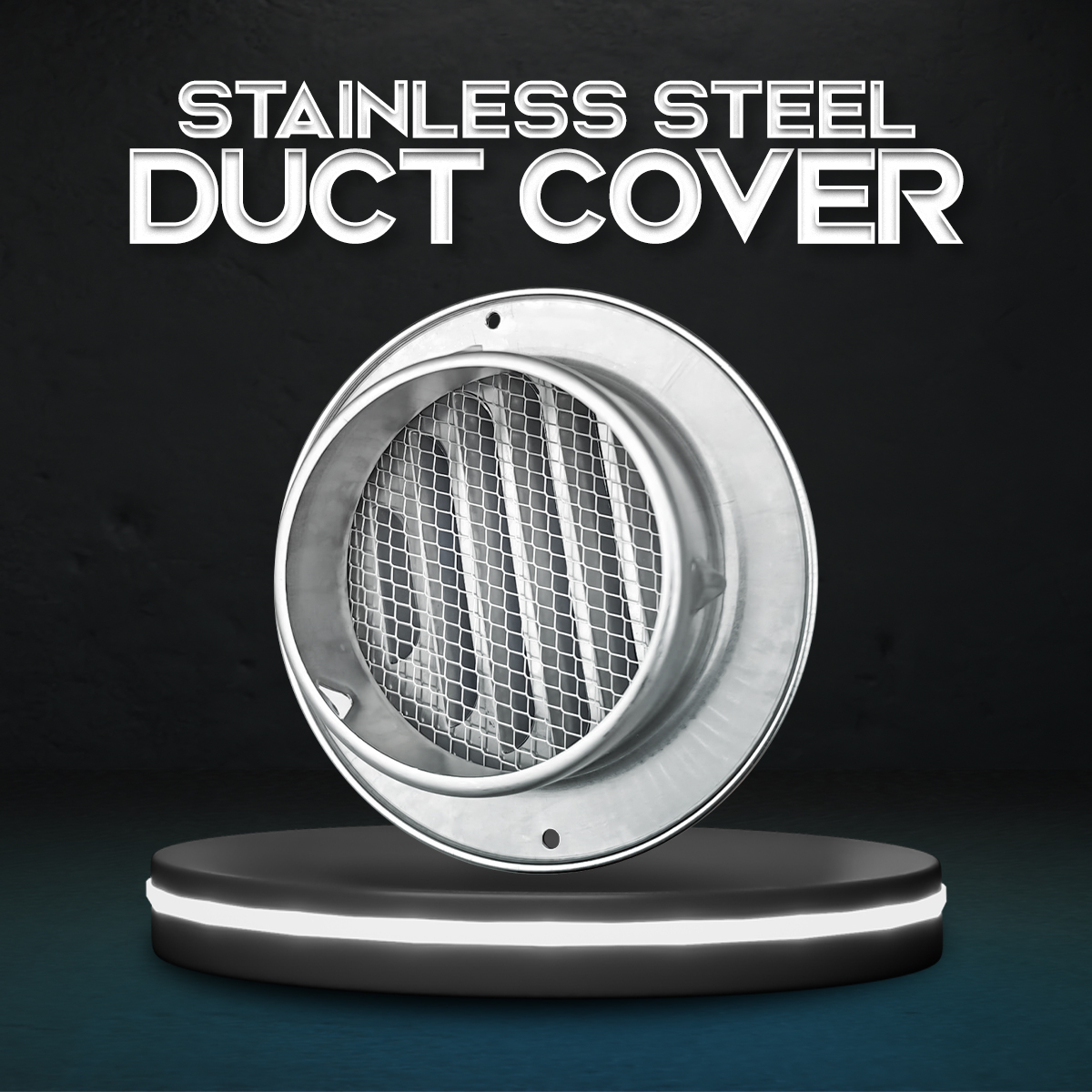 KM Lighting - Stainless Steel Exterior Wall Vent Duct Cover 4" 6" 8"