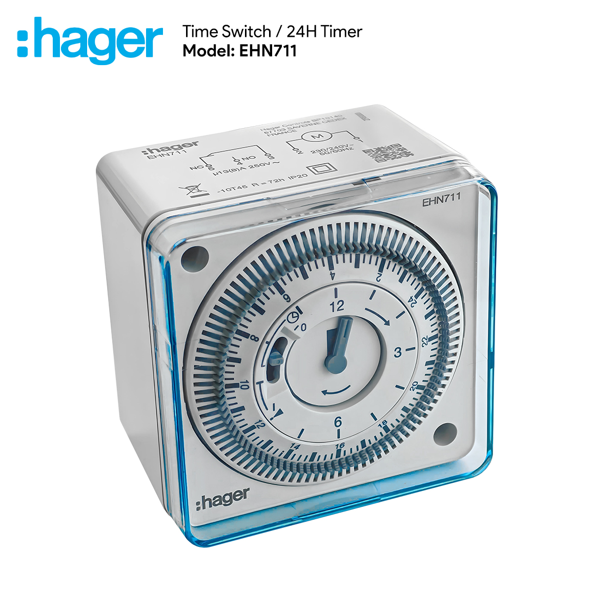 KM Lighting - Hager Analogue Time Switch 24H Day Timer EHN711