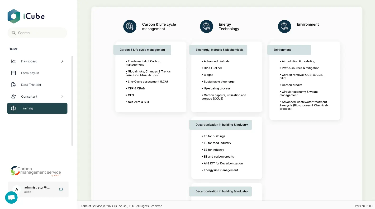 Carbon Management Service by KMUTT