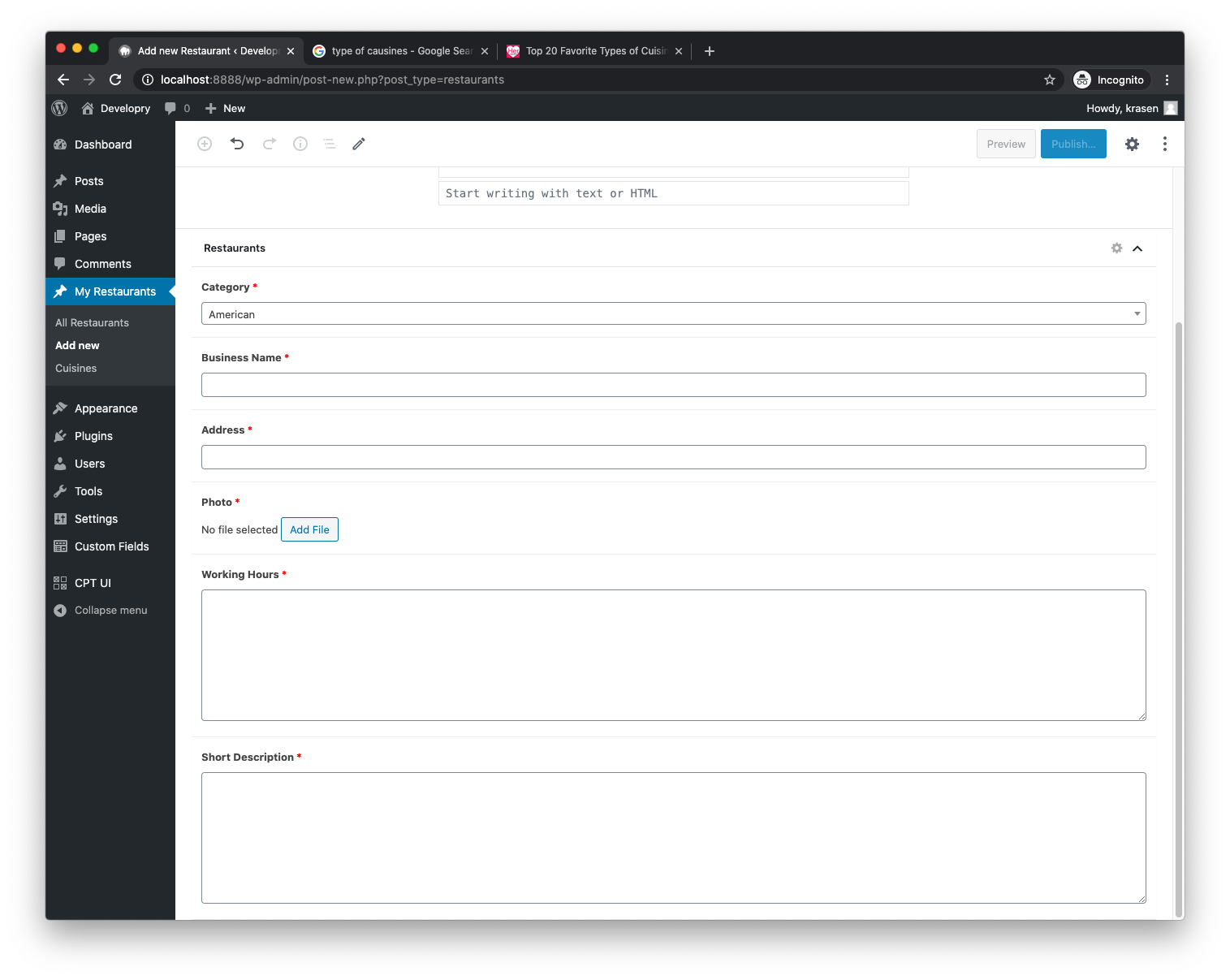 Advanced Custom Fields Front-end Form - Krasen Slavov