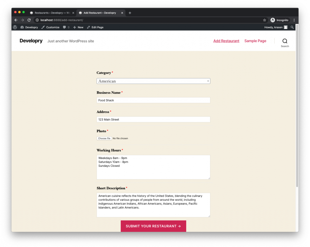 Advanced Custom Fields Front-end Form - Krasen Slavov