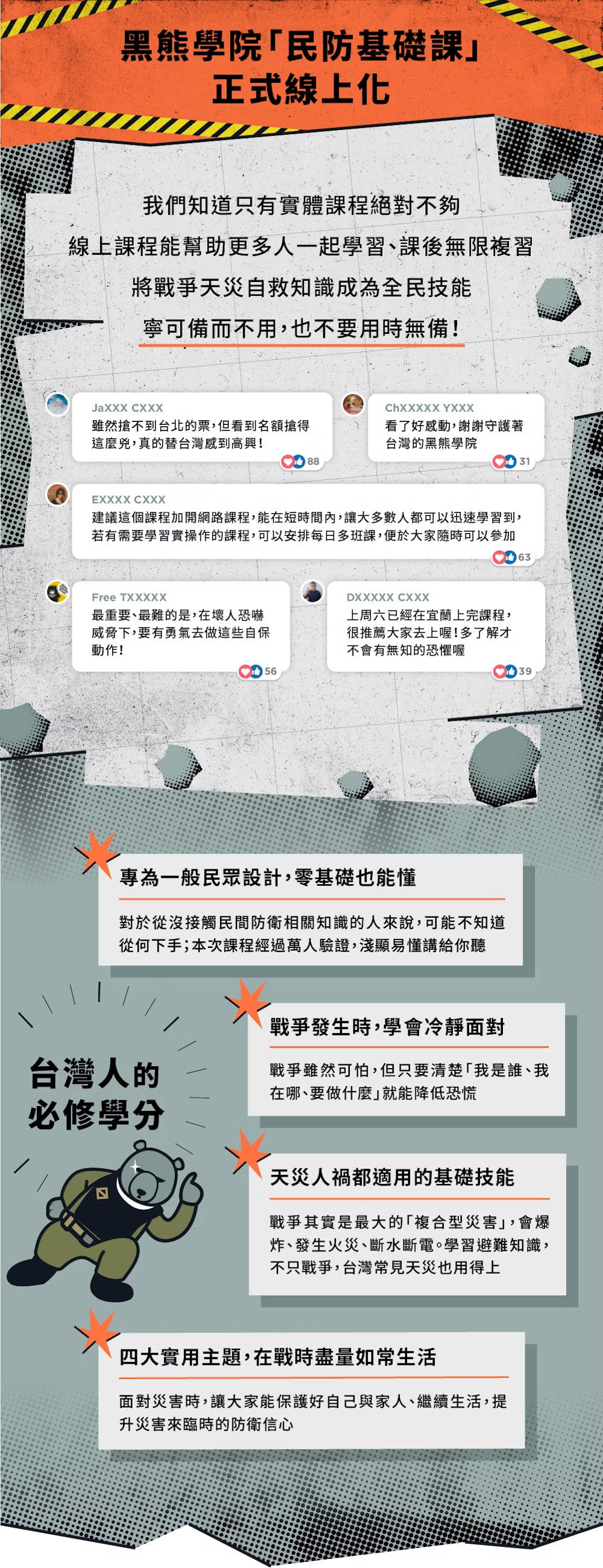 戰爭來了怎麼辦?黑熊學院民防基礎線上課 議題文章 黑熊學院
