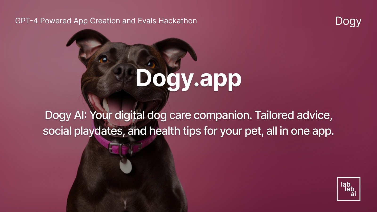 AI app: Dogy for GPT-4 Powered App Creation and Evals Hacka