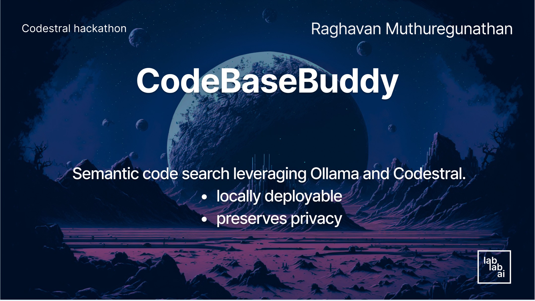 AI app: CodeBaseBuddy for Codestral Hackathon: 24 Hours Cha