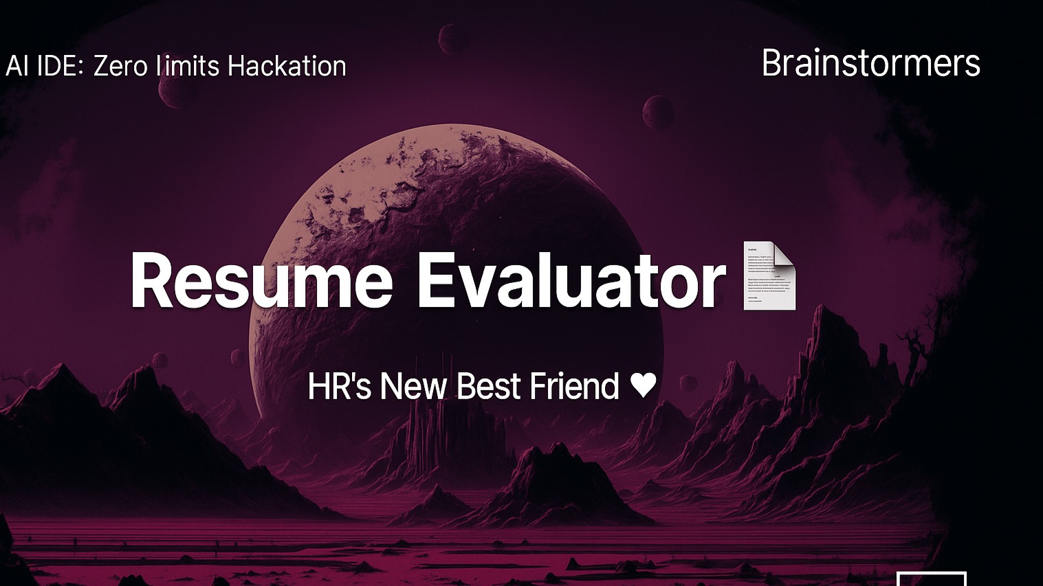 AI app: Resume Evaluator for Trae AI IDE: Zero Limits Hackat