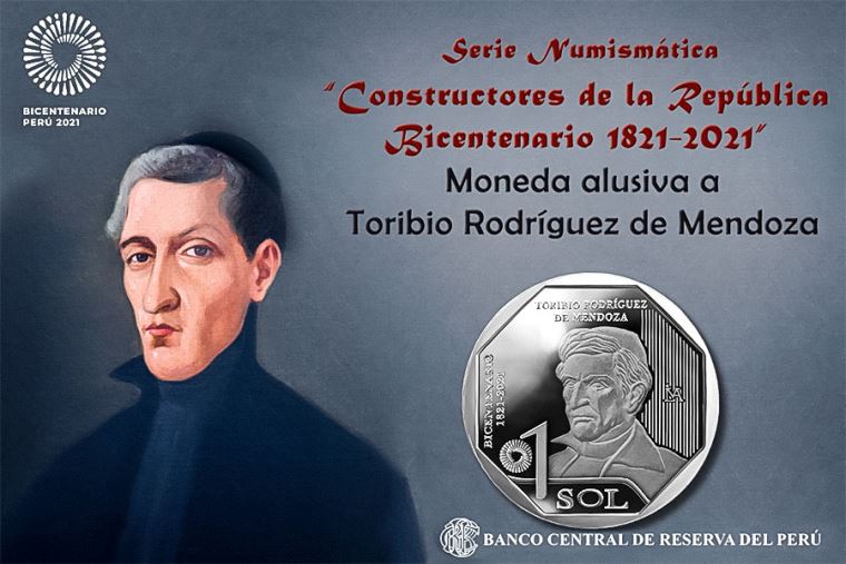 BCR emite moneda de S/ 1 con imagen de Toribio Rodríguez de Mendoza