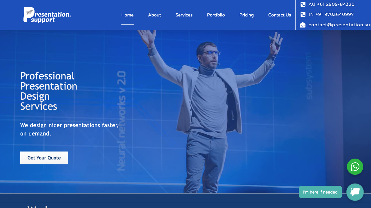 Presentation Support — live chat example from Dashly