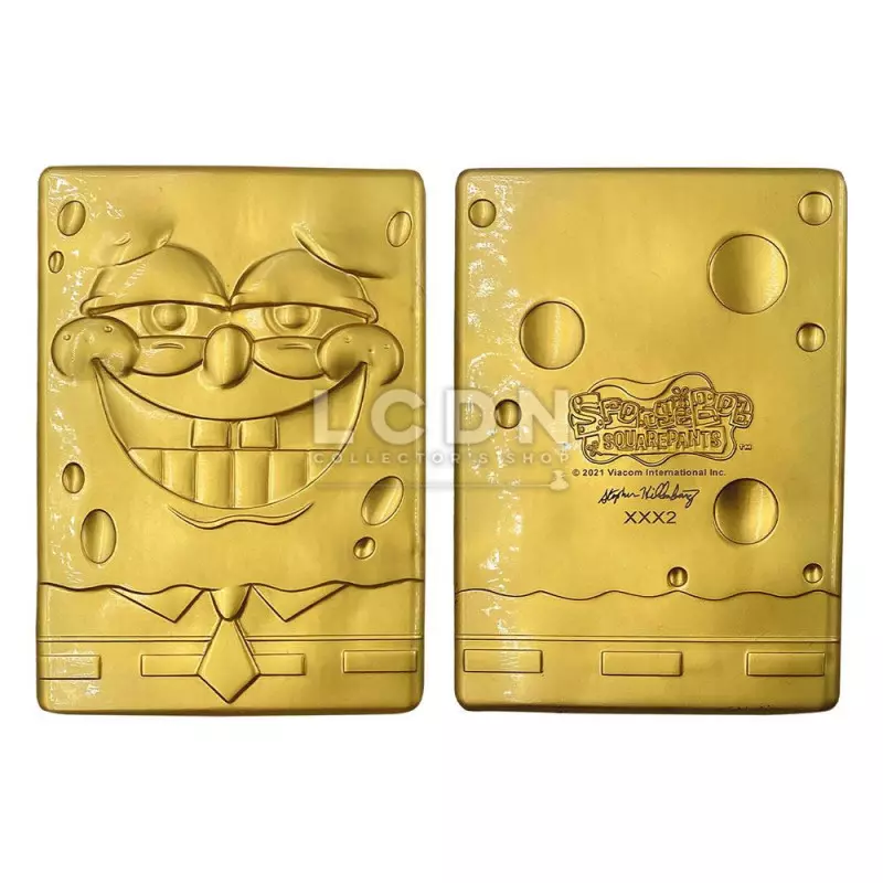 Bob l'éponge Lingot Limited Edition Plaqué Or 12cm