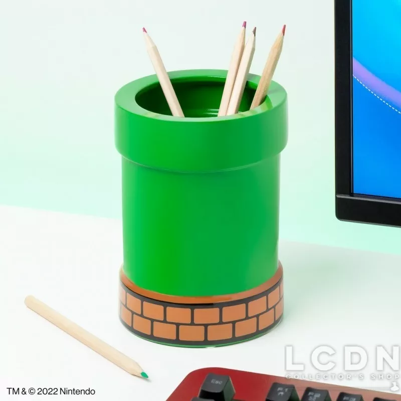 Super Mario Pipe Piranha Plant and Pen Pot 15cm