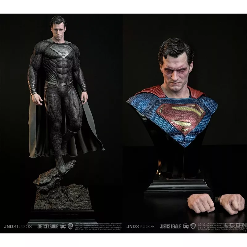 Justice League Statue 1/3 Superman Henry Cavill Black Version & Bust Blue Version Hyperreal ...