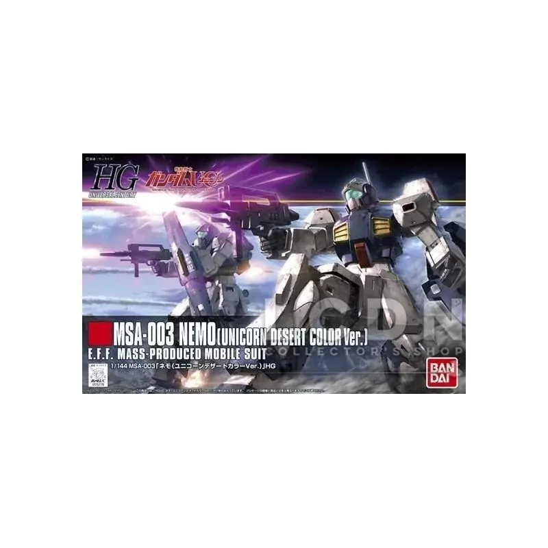 HGUC Gundam Model Kit 1/144 Msa-003 Nemo Unicorn Desert Color N°164