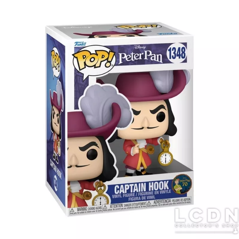 Peter Pan 70th Anniversary POP! Disney Capitaine Crochet Captain Hook Vinyle Figurine 10cm N°1348