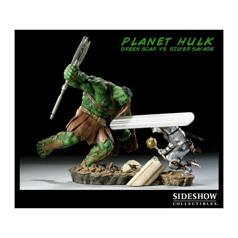Planet Hulk Statue Green Scar VS Silver Savage Exclusive Edition ...