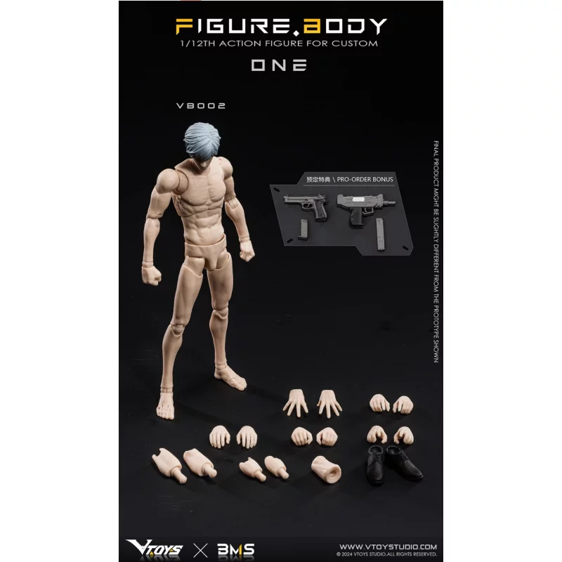 Action Male Body Corps (White skin) 1/12 VTOYS X BMS VB002