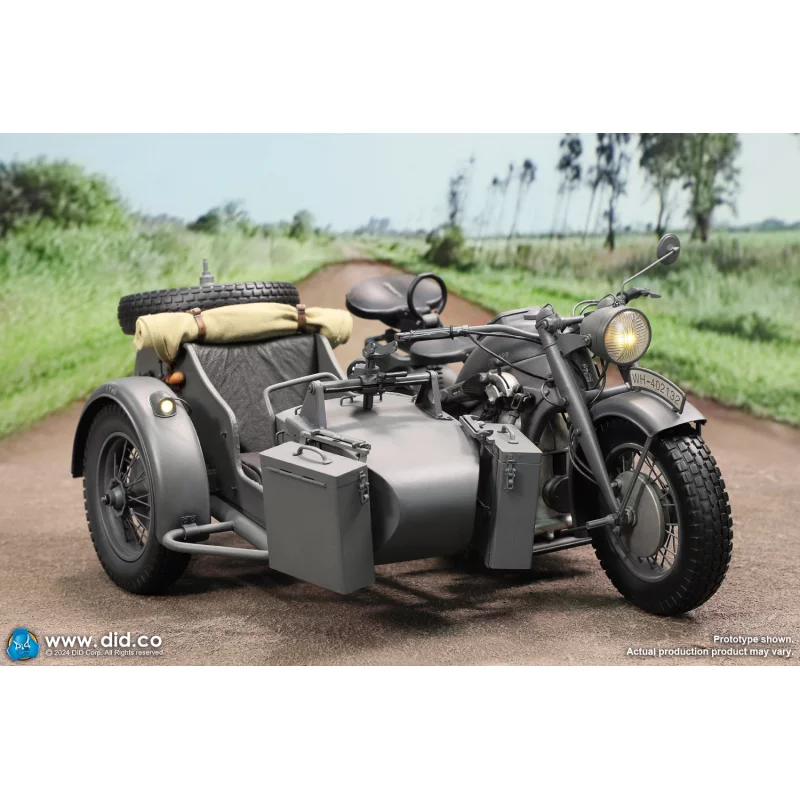 WWII German Zündapp KS 750 Motorcycle with Sidecar (Grey) Side-car DID ...