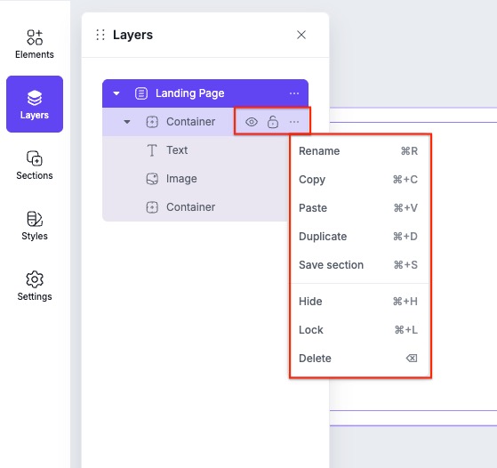[Page Studio] Using the Layers Panel – Leadpages Knowledge Base