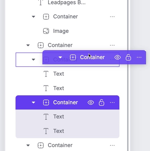 [Page Studio] Using the Layers Panel – Leadpages Knowledge Base