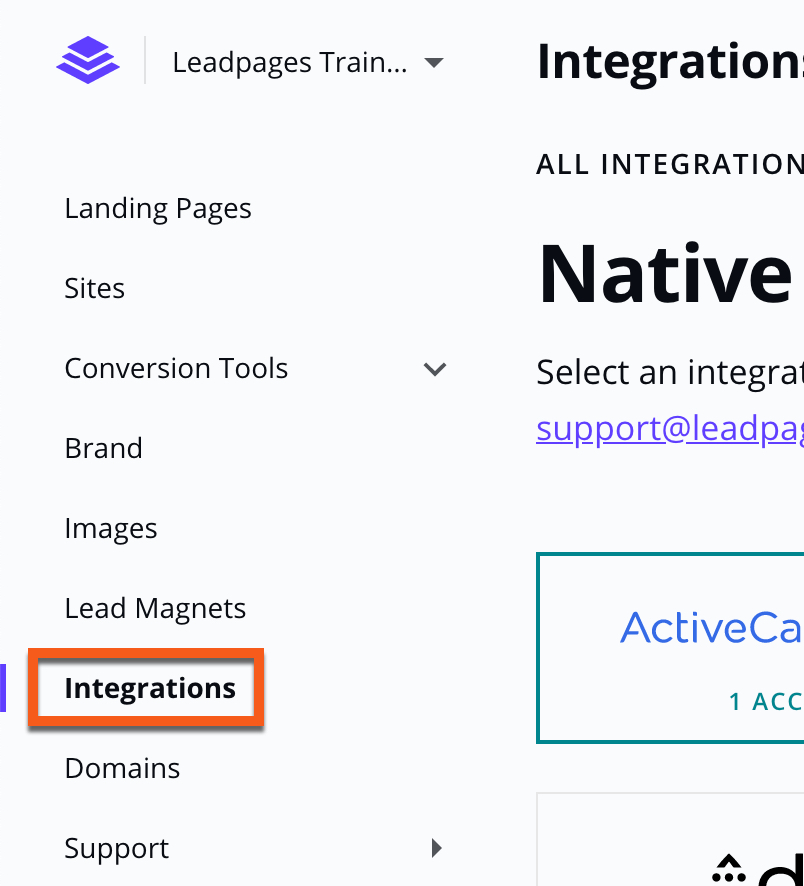 Connect your integrations – Leadpages Knowledge Base