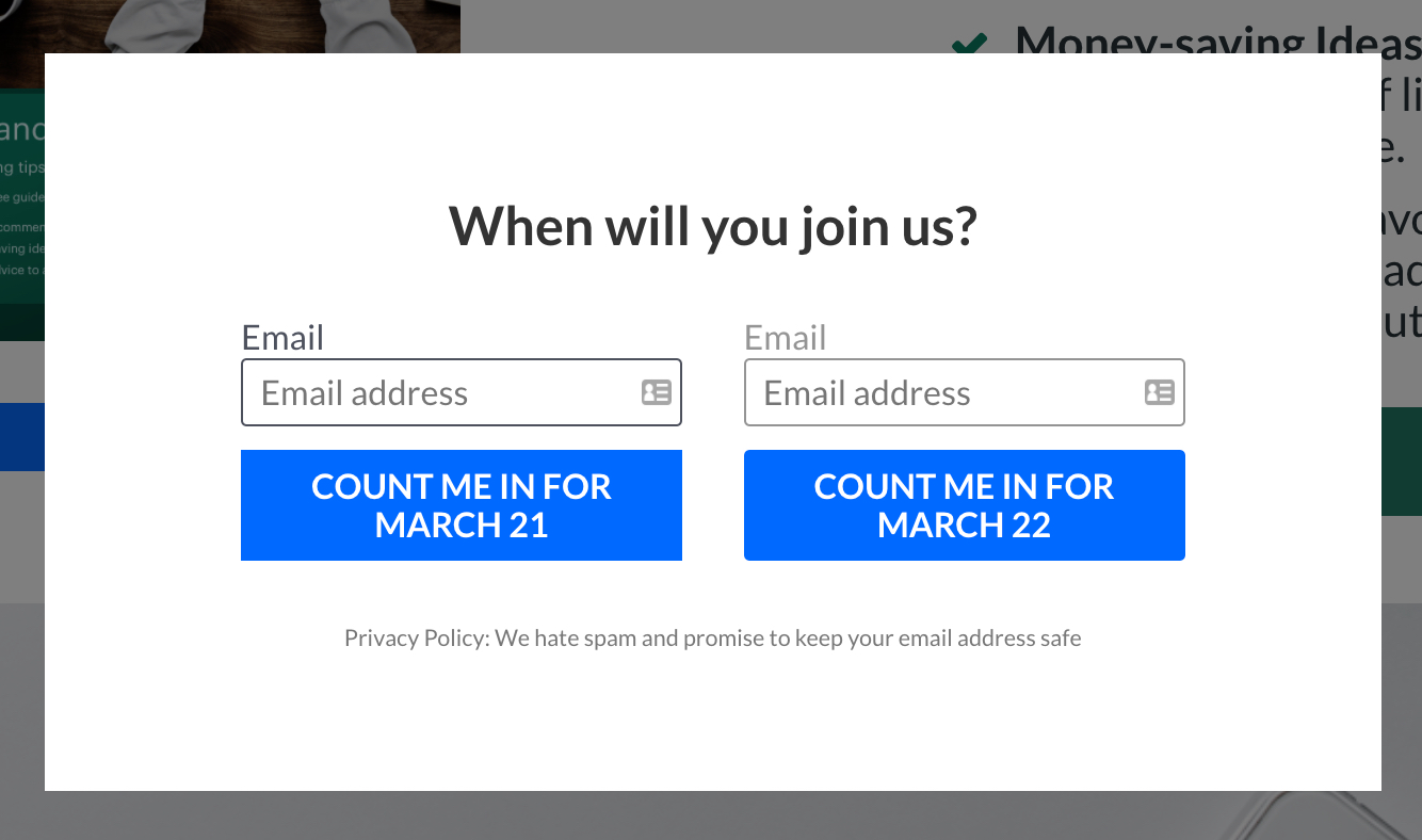 Create an on-page pop-up – Leadpages Knowledge Base